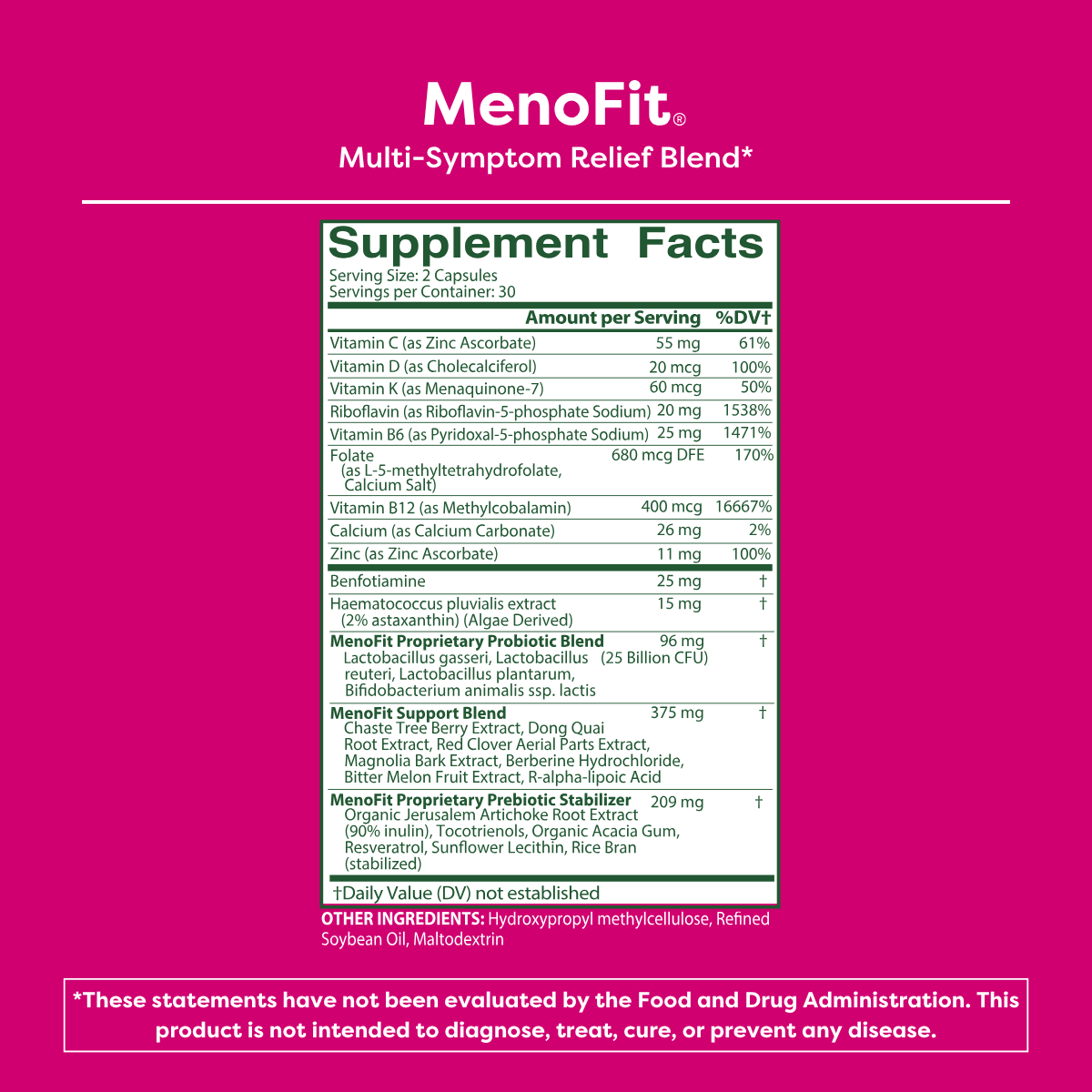 MenoFit Menopause Support for Hot Flashes, Night Sweats, & Metabolism ...