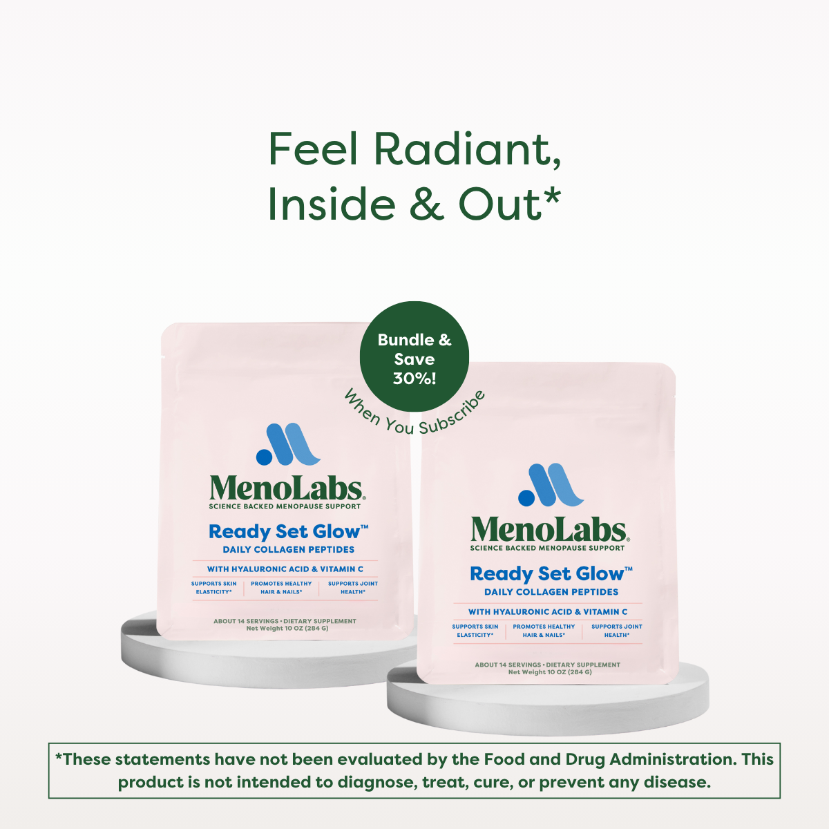 Ready Set Glow 2 Pack Collagen Powder + Hyaluronic Acid + Vitamin C – MenoLabs